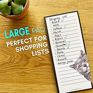 Curious Cats Magnetic To Do List Notepads (3 Pack); Grocery Shopping List Magnet Pad for Fridge; Magnetic Paper Pad for Reminders, Memo Pad and Scratch Pad; Cute Cat Designs | 50 Sheets per Note Pad