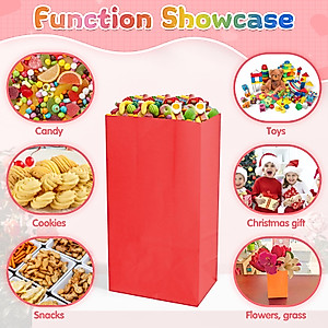 Yasashii 24PCS Kraft Gift Bags, 8 Colored Small Paper Treat Bags Party Favor Bags goodie bags For Birthday, Christmas, Party, Wedding, Baby Shower, Gifts, Lunch, Sweets, Goodies …