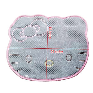 Zayaxe Hello Kittie Cute Rug, Cartoon Rug, Soft Plush Rug, Bedside Round Rug for Bedroom or Living Room Decoration (White)