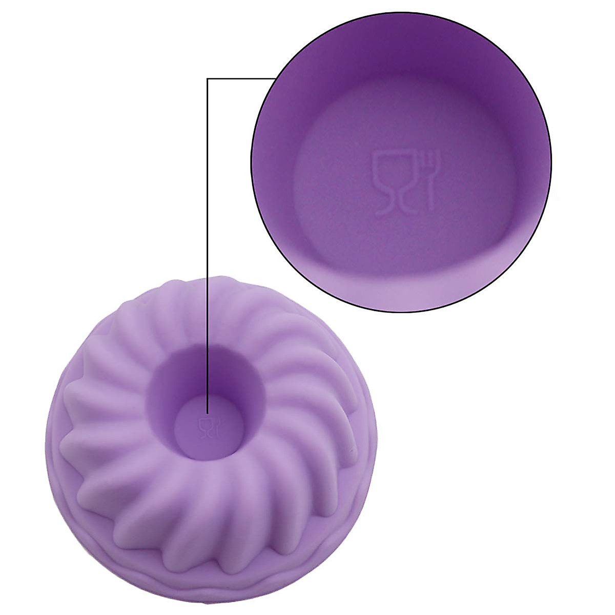 UpTuoLi Silicone Donut Pans for Baking, 12Pcs Mini bundt Pan Silicone Donut Molds, Nonstick Doughnut Muffin Pumpkin Cup Cupcake Molds Pan, Mini Fluted Tube Silicone Baking Molds