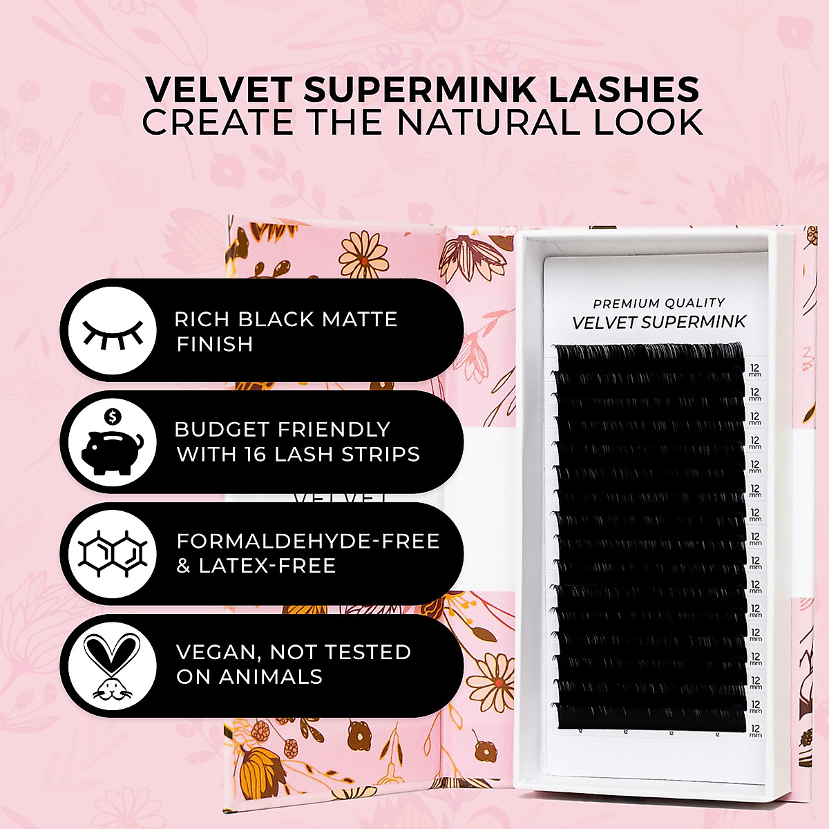 LLBA Super Mink Eyelashes Extensions - Multi Selections from 0.03 to 0.2, C CC D Curl, 7-15 mm Length Mixed Tray Silk Eyelashes, Individual Eyelash Extensions (0.03 D, 7-15mm)