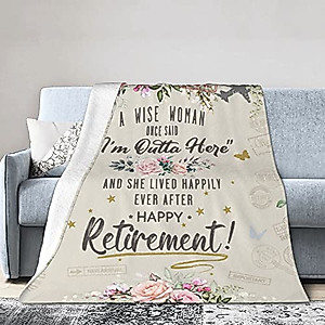 Ucuxuov Retirement Gifts for Women, Retired Gifts for Women, Funny Retirement Gifts for Teacher, Happy Retirement Gifts Ideas for Nurses Police Coworkers, Female Retirement Gifts Blankets 60"×50"