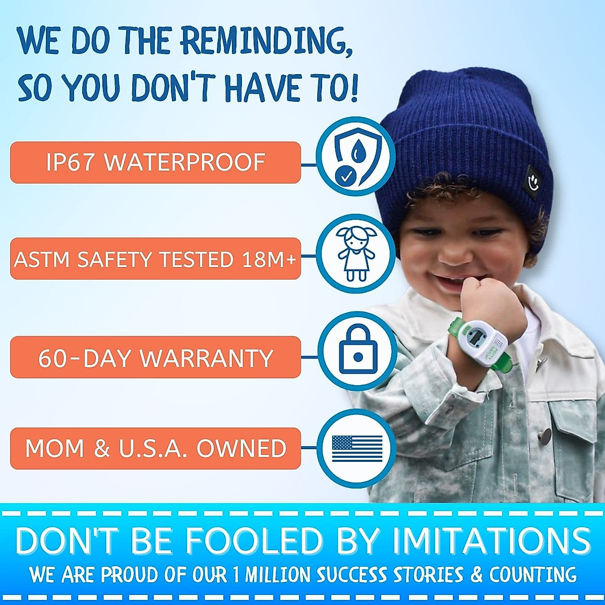 Potty Time: Purple Watch & Sticker Set | Water Resistant, Toilet Training Aid, Warranty Included. (Automatic Timers Plays Music & Flashing Lights for Fun Reminders), Green + Pond Sticker Chart Kit