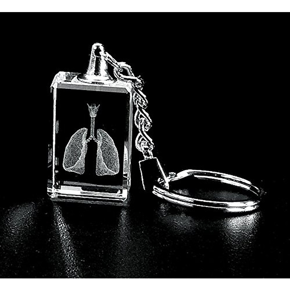 Blue Tree Publishing Lungs 3d Laser Key Chain Crystal, Anatomy, Larynx