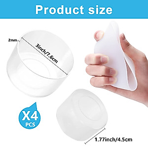 4Pack Silicone Boot for Stanley 40oz Quencher Adventure & Stanley IceFlow 30oz 20oz, Reduces Noise Scratches Protective Cup Bottom Sleeve Cover Compatible with Stanley Cup Accessories (Transparent)