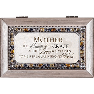 Cottage Garden Mother Beauty Grace and Love Brushed Pewter Jewelry Music Box Plays You Light Up My Life