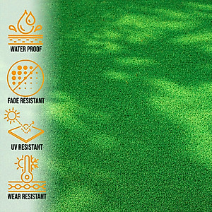 Ottomanson Artificial Grass Turf 22" x 30" Indoor Outdoor Faux Grass Rug with Drainage Holes, Customizable with Extra Long Size Options, Perfect for Patio Lawn Balcony Weddings Photoshoot Backdrop