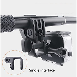 Lupholue Easy-Mounted Gun/Rod/Bow Camera Clamp Mount Fishing Pole Clamp with Front & Rear Camera Mounts for GoPro Hero 10, 9, 8, 7, (2018), 6 5, Hero Black, Session, Xiaomi Yi, SJCAM, Campark