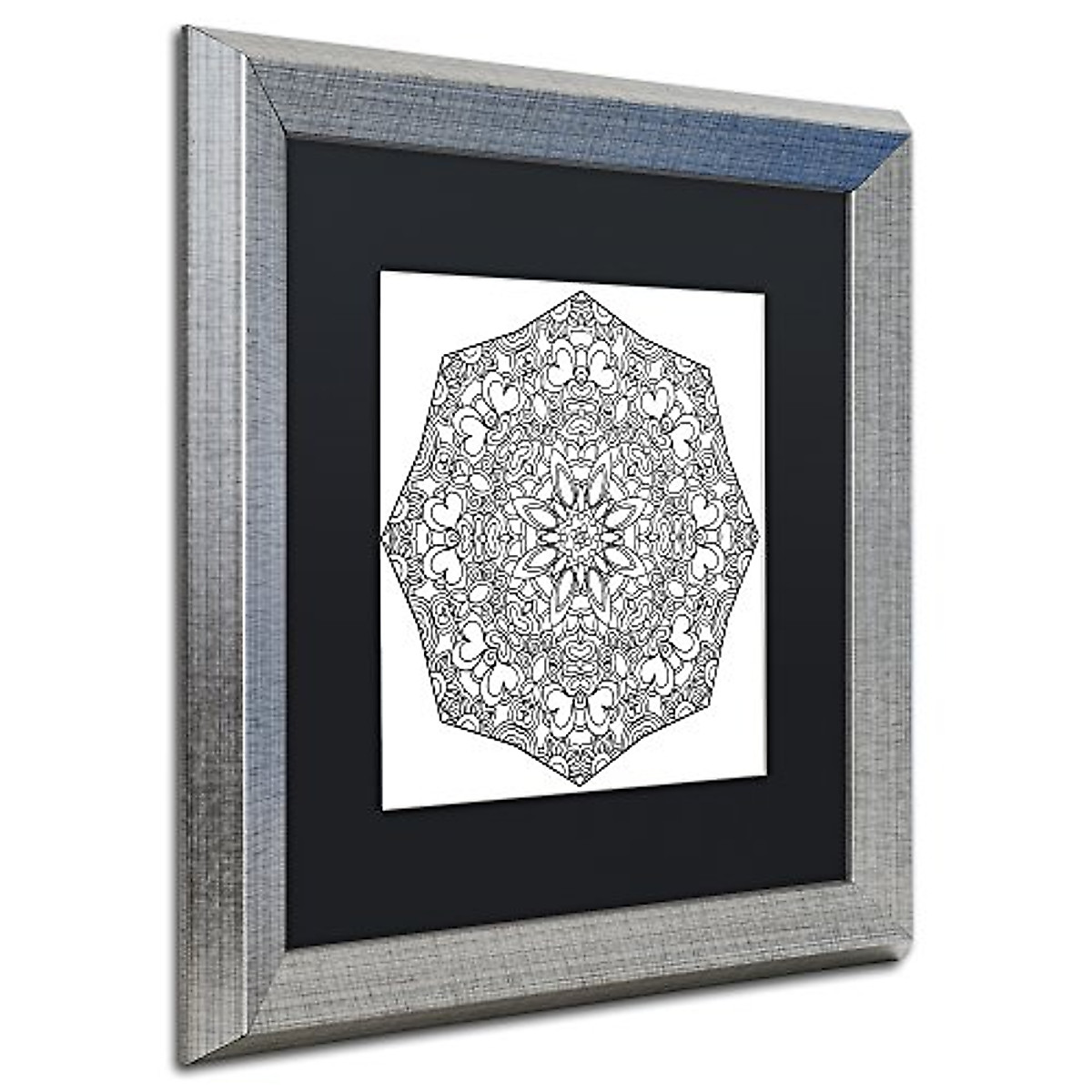 Trademark Fine Art ALI3413-S1616BMF Sublime Mandala by Kathy G. Ahrens, Black Matte, Silver Frame 16x16-Inch, 16x16