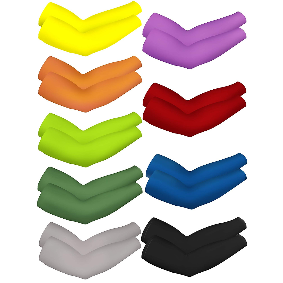 9 Pairs UV Protection Sleeves Cooling Sleeves Long Arm Covers Arm Sleeves for Men and Women (Bright Colors)