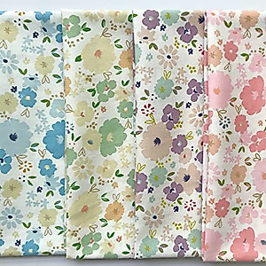 Mililanyo 8pcs 18x22inches (46x56cm) Cotton Fabric Floral Pre-Cut Quilt Squares Fat Quarters Fabric Bundles for Sewing & Quilting, Multicolor