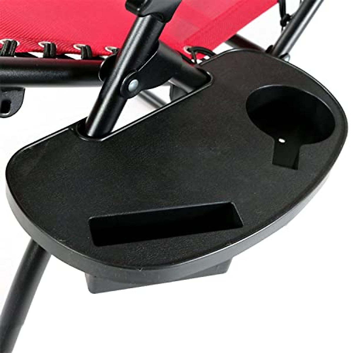 Sunnydaze Outdoor Zero Gravity Lounge Chairs with Pillow and Cup Holder Folding Patio Lawn Recliner Set of 2 Red