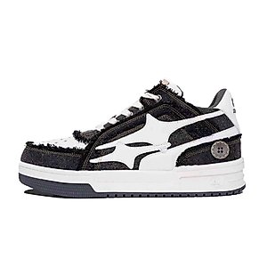 KILLWINNER Sneakers for Women, Fashion Sneaker Cowboy Tassel Sneaker Tennis Walking Shoes for Lady Black Sneakers