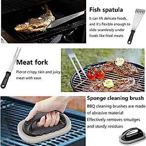 CYXI 19 pcs Grilling and Camping Cooking Utensils Set,Portable Grilling Utensil Kit,Stainless Steel Grilling Kit,for Travel, Picnics, RVs, Camping, BBQs, Parties