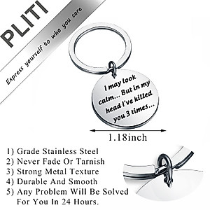 PLITI Murder Show Inspired Gift Serial Killer Gift Horror Movie Fans Gift i May Look Calm But In My Head I’ve Killed You 3 Times Keychain (clam 3 times ky)