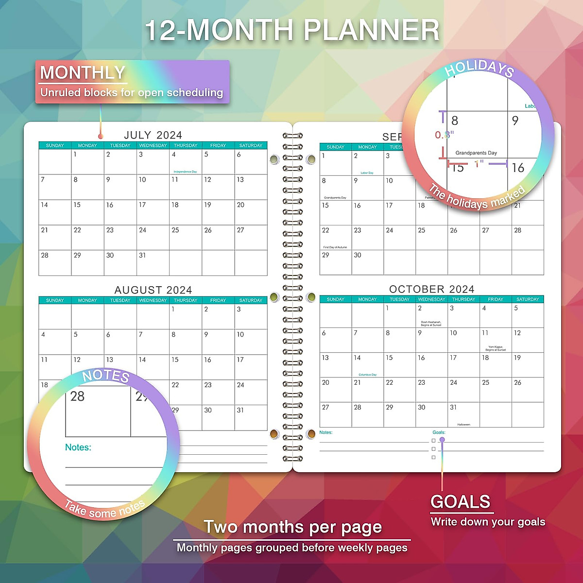 Student Planner 2024-2025 - School Planner, July 2024- June 2025, 8.5" x 11", 2024-2025 Student Planner/Academic Planner with 3-Hole Punched