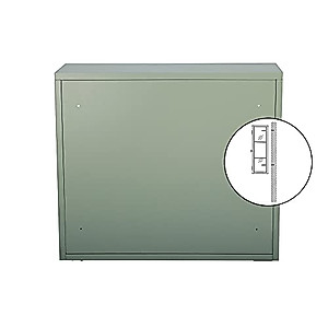 HomSof Wall Cabinet Haze Double Glass Door Detachable Shelves for Office, Dining, Living Room, Kitchen and Bathroom, Mint Green