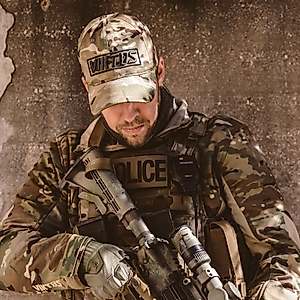 VIKTOS Men's Tiltup Tactical Hat - Adjustable Casual Pre-Curved Mid-Profile Baseball Cap with 3D Embroidered Logo, Multicam, Small-Medium