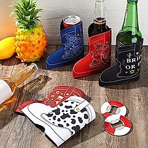 20 Pcs Cowboy Boot Skinny Can Sleeves Bachelorette Party Decorations Cowboy Slim Beverage Sleeves Party Shower Drink Holder Insulated Can Cover Neoprene Beer Bottle Sleeve for Cowboy Party Favors