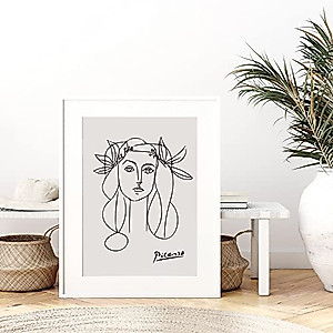 Wall Art Print Picasso Portrait of Francoise Gilot Art Print | Pablo Picasso Woman Sketch, Picasso Lithograph Line Drawing, Vintage Exhibition Poster #PP23 11x17 Inches