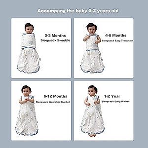 ERAY Baby Sleep Sack 6-12months -Baby Swaddle Sleepsack Baby Easy Transitional Sack Adjustable Wearable Blanket for Boys and Girls