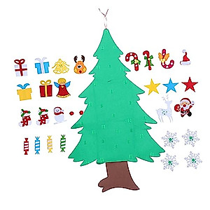OFFSCH 1 Set Felt Christmas Tree Play Set Christmas Decor Table Top Decor Felt Tree Ornaments Felt Christmas Tree for Toddlers 3D Felt Christmas Tree Xmas Ornament Felt Christmas Tree Set