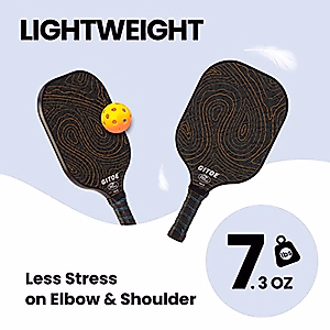 GITOE Pickleball Paddles, Set of 2 Rackets & 4 Pickle Balls Great Control Lightweight Graphite Raquettes with 2 Retriever, USAPA Approved Carbon Fiber Pickelball Gifts for Women Men Kids