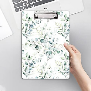 Hongri Cardboard Clipboard, Fashion Design Letter Size Wooden Clipboards, Cute Custom Pattern, A4 Standard Size 9" x 12.5", Office Supply, School Supply, Back to School, Leaf