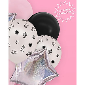 xo, Fetti Party Western Balloon Set | 20 pcs | Printed Rodeo Bachelorette Decorations, Ranch Birthday Party Decor, Cowgirl Photo Backdrop, Cowboy Kids Bday Supplies