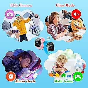 DDIOYIUR Smart Watch for Kids, 4G Kids Phone Smartwatch with GPS Tracker, WiFi, SMS, Call,Voice & Video Chat,Bluetooth,Audio Recording,Alarm,Pedometer, Wrist Watch for 4-16 Boys Girls Birthday Gifts.