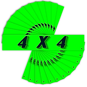 VERSA-TAGS 7.5" Black/Green Vinyl Number Decals 11 Dozen Set Windshield Pricing & 1 Pack of Each of 4X4, Buy Here Pay Here, Financing Available 14.5" x 2.75" Sticker Windshield Decal Auto Dealership