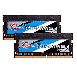 G.SKILL Ripjaws DDR4 SO-DIMM Series DDR4 RAM 16GB (1x16GB) 2666MT/s CL19-19-19-43 1.20V Unbuffered Non-ECC Notebook/Laptop Memory SODIMM (F4-2666C19S-16GRS)