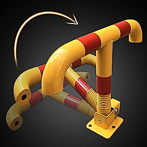 Folding Parking Barrier,Removable T-Type Anti-Theft Parking Space Lock,Car Parking Space Lock Bollard,Red T Shape Parking Blocker with Spring