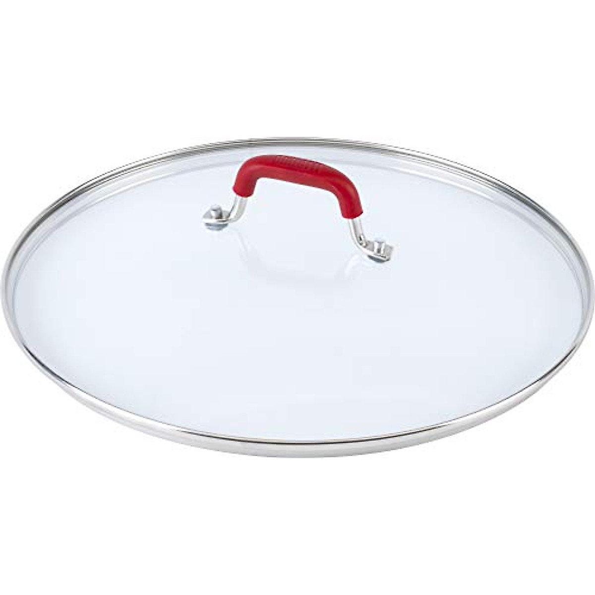 Bialetti Aeternum Nonstick White Ceramic Cookware, 12" Covered Lid Saute Pan, Red & White
