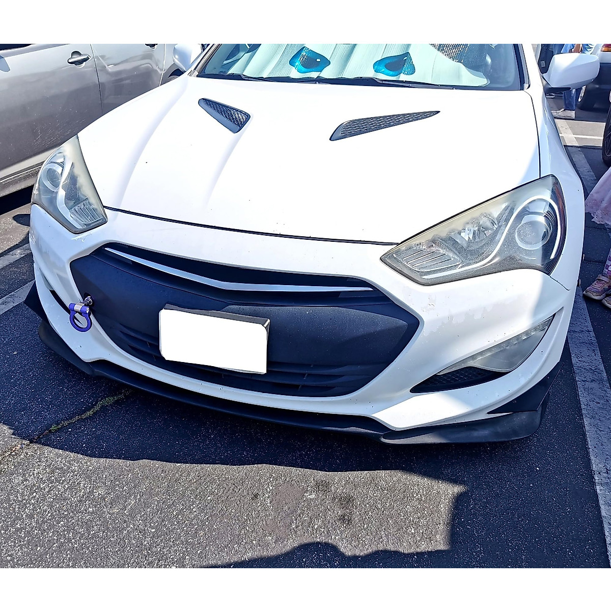 iJDMTOY Blue Track Racing Style Tow Hook Ring Compatible with 2010-2016 Hyundai Genesis Coupe 2-Door, Made of Lightweight Aluminum