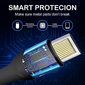 DYUF USB C to USB C Cable, 60W [3PCS 3.2ft 4.9ft 6.5ft] 3A Blue Braided High-Speed USB C Charging Cable, Compatible with Samsung Galaxy S22/S21/S20 Ultra, Note 20/10, etc