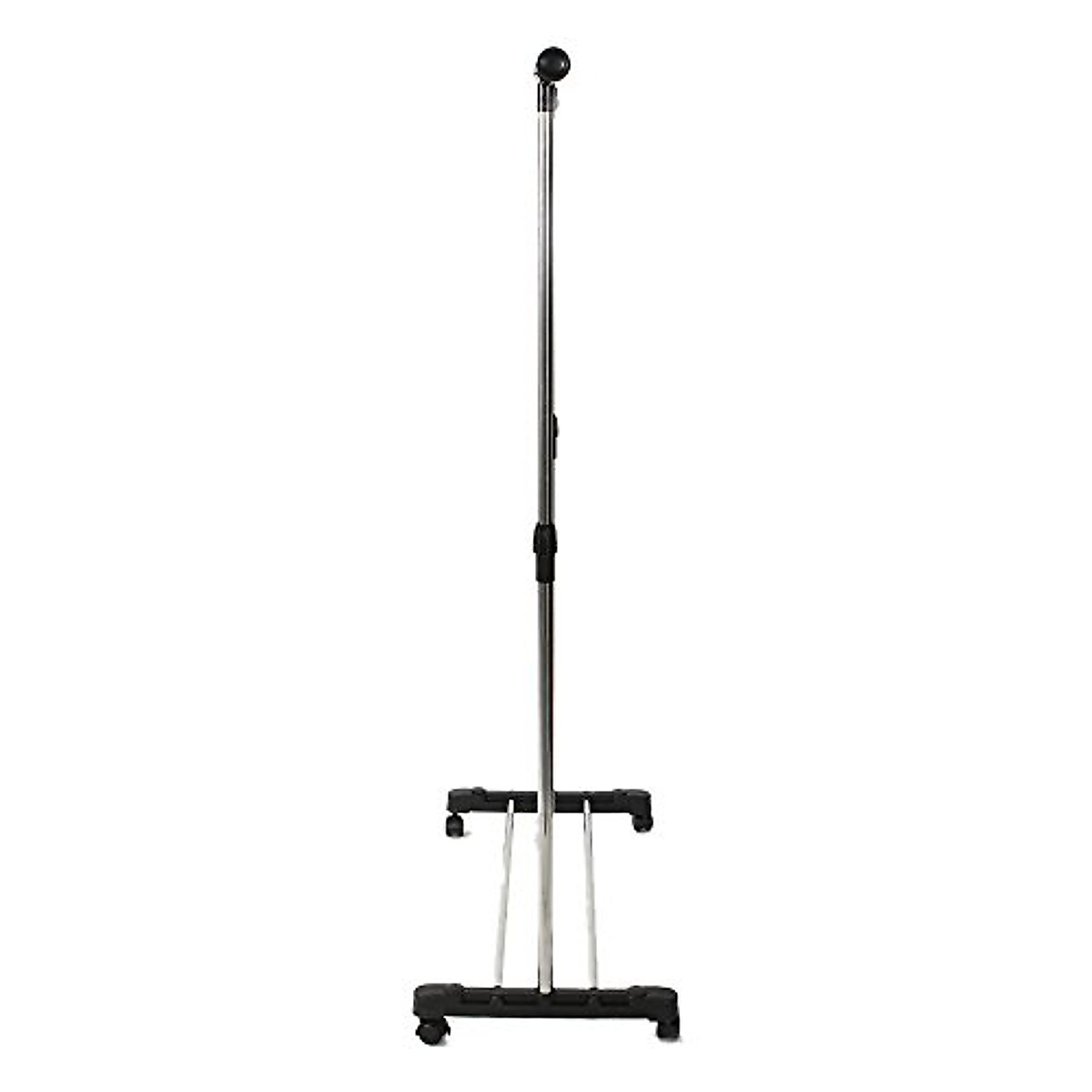 Vasitelan Simple Standard Double Rod Rolling Clothing Garment Rack for Hanging Clothes, Metal Clothes Organizer with Lockable Wheels (Style 2)