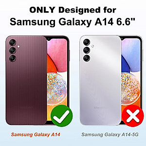 Fiyart Designed for Samsung Galaxy A14 5G Case Love Heart Design for Women Girls Soft TPU Plating Full Camera Lens Protection Phone Cover Bumper with Screen Protector for Galaxy A14 5G-Wine Red