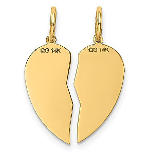 IceCarats 14K Yellow Gold Set Best Friend Necklace Charm Pendant