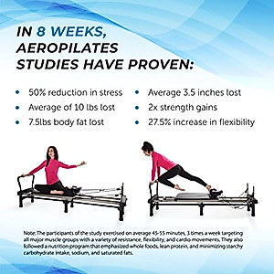 Stamina AeroPilates Premier Studio Reformer Workout Machine for Strength and Fitness Training with Cardio Rebounder and Foldable Frame, Black