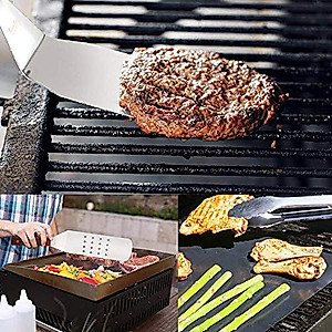 SaPeal 2 Piece Stainless Steel Utensil Barbecue Tool Sets, One Perforated & Solid Face Spatula for Teppanyaki Grills and Griddle