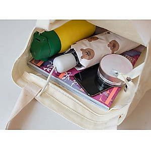 Floral Canvas Tote Bag Botanical Shopping Bag Aesthetic Flower Tote Bag Canvas Grocery Bag for Women Trendy Tote