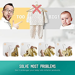 Domiella Plastic Kids Hangers for Nursery,Space Saving Toddler Collar Protection Hangers,Non Slip Baby Hangers for Closet (Gray 20-Pack)