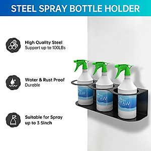 IRENPORU 3 Holes All-Purpose Spray Bottle Holder Wall Mount Heavy Duty Spray Can Holder Rack Organizer Storage for Home Garage Workspace