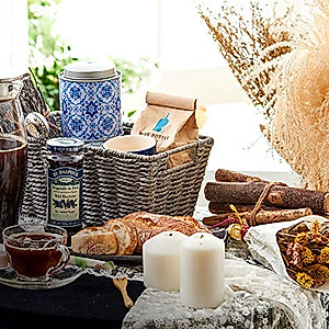 EZOWare 3 Durable Paper Rope Woven Storage Baskets, Braided Multipurpose Organizer Bins with Handle for Kids Baby Closets, Room Decor, Dog Cat Toys, Gift Baskets Empty - Gray