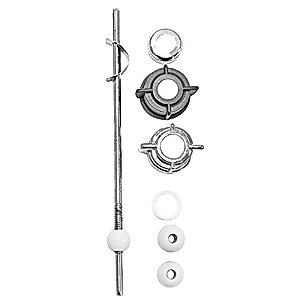 PF WaterWorks PF0904 Pop-Up Drain Repair Kit - Threaded Adjustable Center Pivot/Ball Rod with 3 Nuts, Gasket, 3 Sizes of Balls, No Pull Rod/Linkage, Chrome