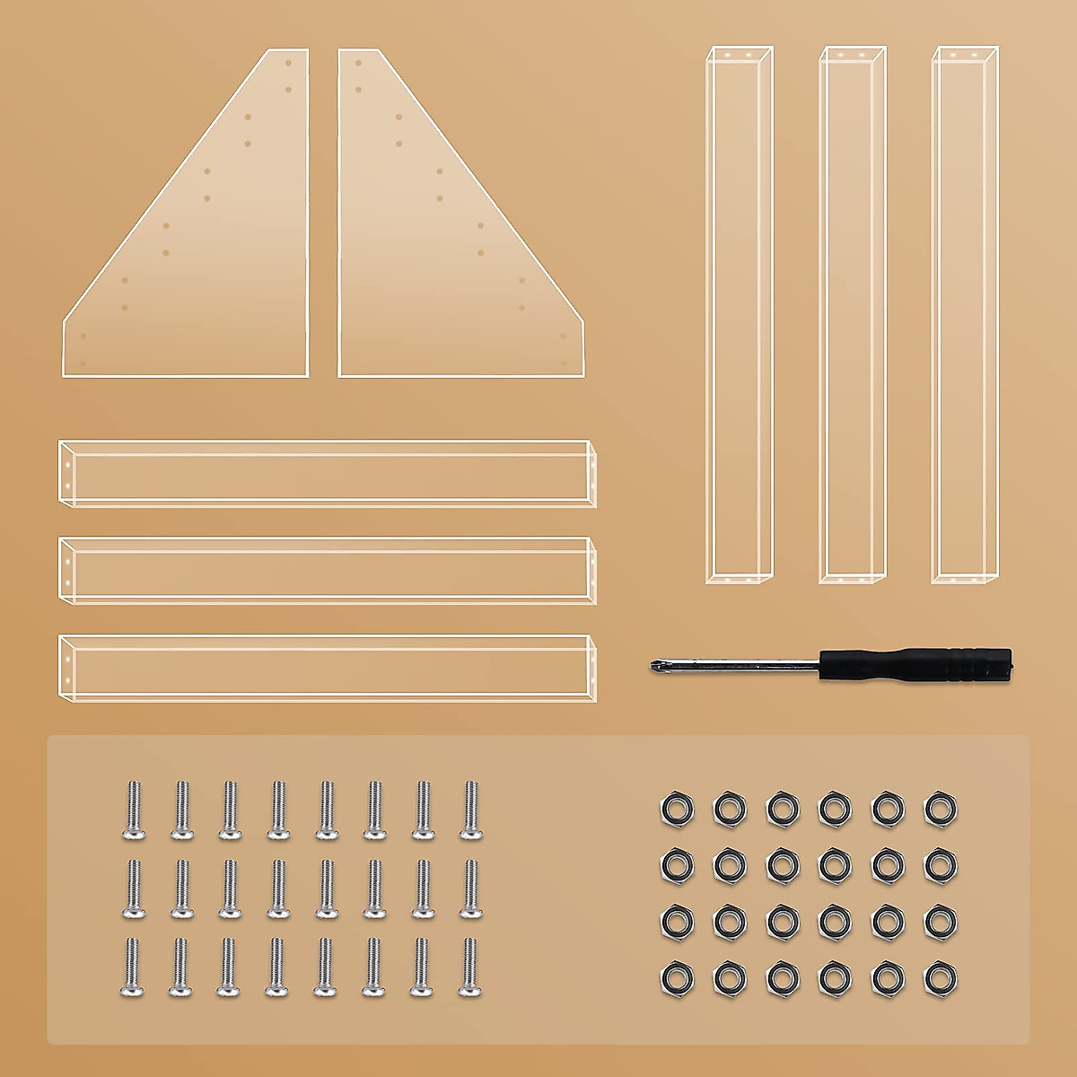 Benbilry 6 Tiers Acrylic Nail Polish Organizer 72 Bottles Essential Oil Stand Clear Holder Sunglasses Eyeglasses Display Makeup Organizer(6 Tiers)