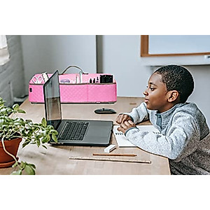 Ginsco Dust Cover Compatible with Cricut Explore Air 2, Cricut Maker 3, Cricut Explore 3, Cover with 3 Front Pockets for Accessories Supplies Tools Pens Pink