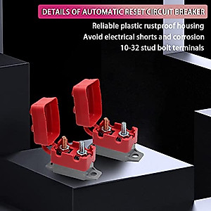 4PCS DC 12V-24V Automatic Reset Circuit Breaker with Cover Stud Bolt, Automotive Replacement Accessories for Battery Chargers, Trucks, Buses, Car Engines, Marine, Electric Cars (50A)