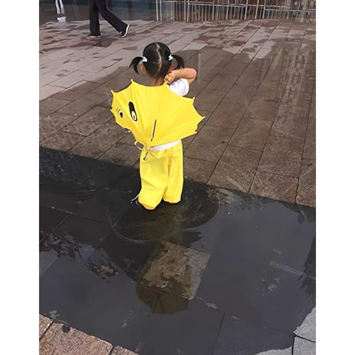 Toddlers Rain Waterproof Pants Little Boys Mud Dirty Proof Trousers Lightweight Hood Rain Poncho Kids Rain Suit Blue 1-2 Years